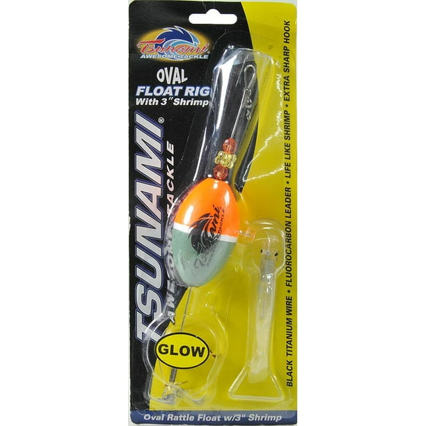 Tsunami Oval Rattle Float Rig with 3" Shrimp, Glow - Walmart.com