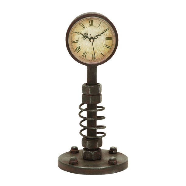Traditional Metal Clock With Roman Numerals And Rusty Finish - Walmart.com