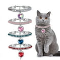 Crystal Gem Pet Necklace, Rhinestone Heart Pendant Dog Cat Collar for ...