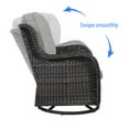 PARKWELL Patio Rocking Swivel Cushioned Chairs Set of 2,Wicker Glider ...