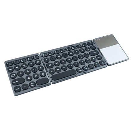 Universal Slim Wireless Bluetooth Keyboard Pocket Sized Tri-Folded Dark ...