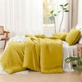 Mustard Yellow Comforter Set Full Size, 3 Pieces Lightweight Solid ...