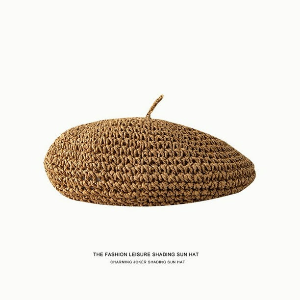 PIKADINGNIS New Spring summer straw Beret Hats For Women French Berets ...