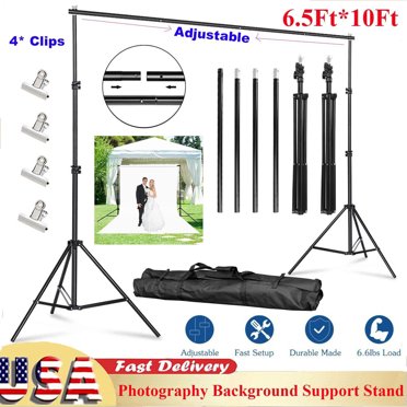ShowMaven 6.5ft x 10ft Adjustable Photo Backdrop Stand with Extras ...