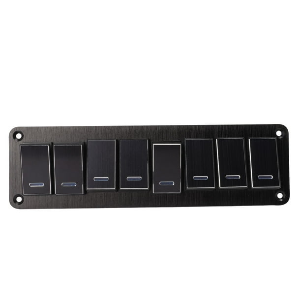 8 Gang Rocker Switch Panel, Toggle Switch Panel Blue Backlight Wire ...