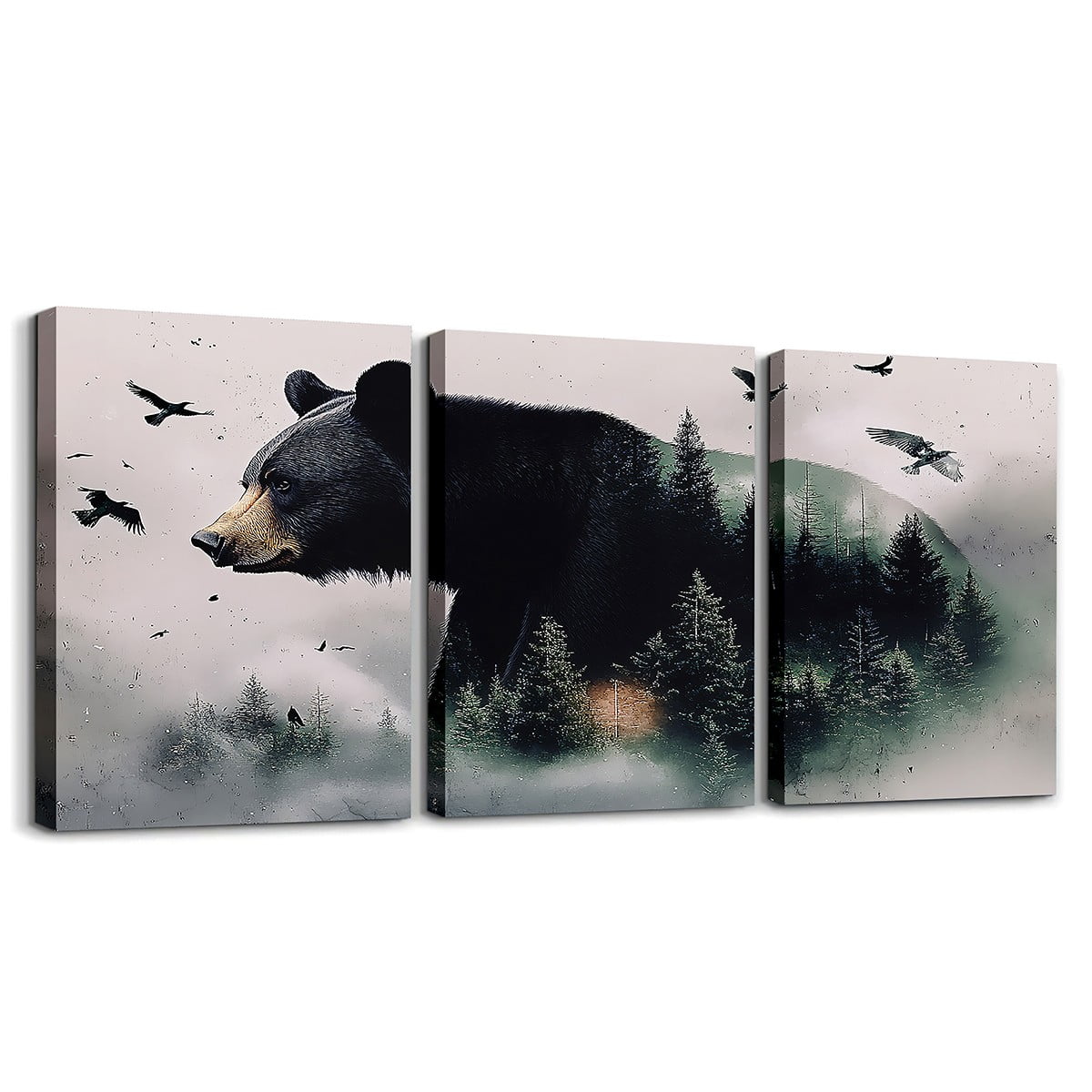 Click here for Erosebridal Bear Canvas Wall Art For Living Room B... prices