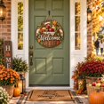 Fall Door Hanger Apple Basket with Autumn Leaves, Welcome Sign for ...