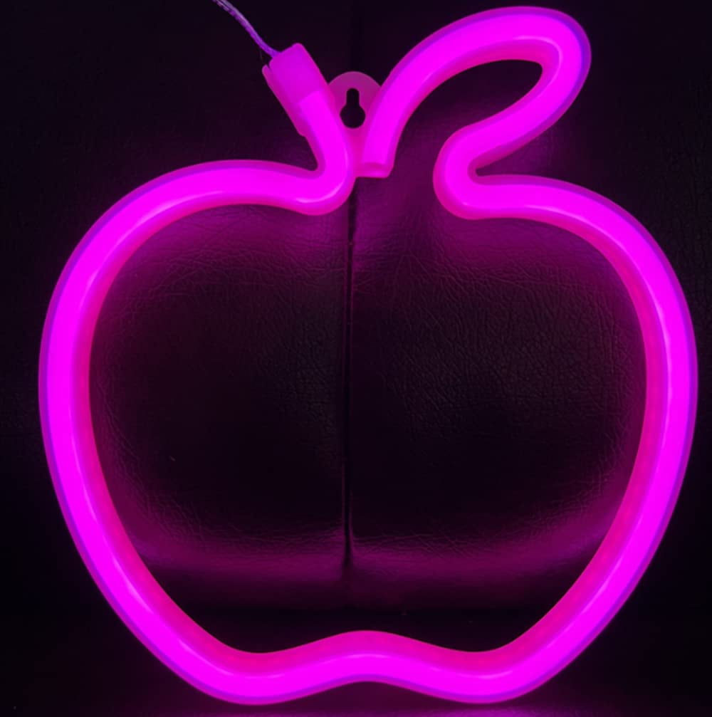 LINLIN Neon Sign, Apple Neon Sign LED Neon Light Night Lamp USB Battery ...