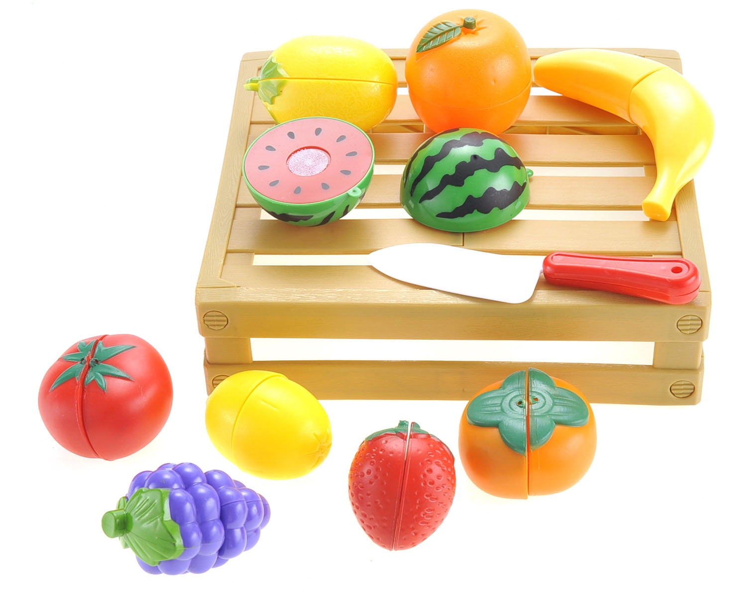 Kitchen Connection Kitchen Cutting Fruits Crate Pretend Food Playset ...