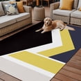 Black Yellow Lines Outdoor Rug 6x9 ft Geometric Abstract Black Yellow ...