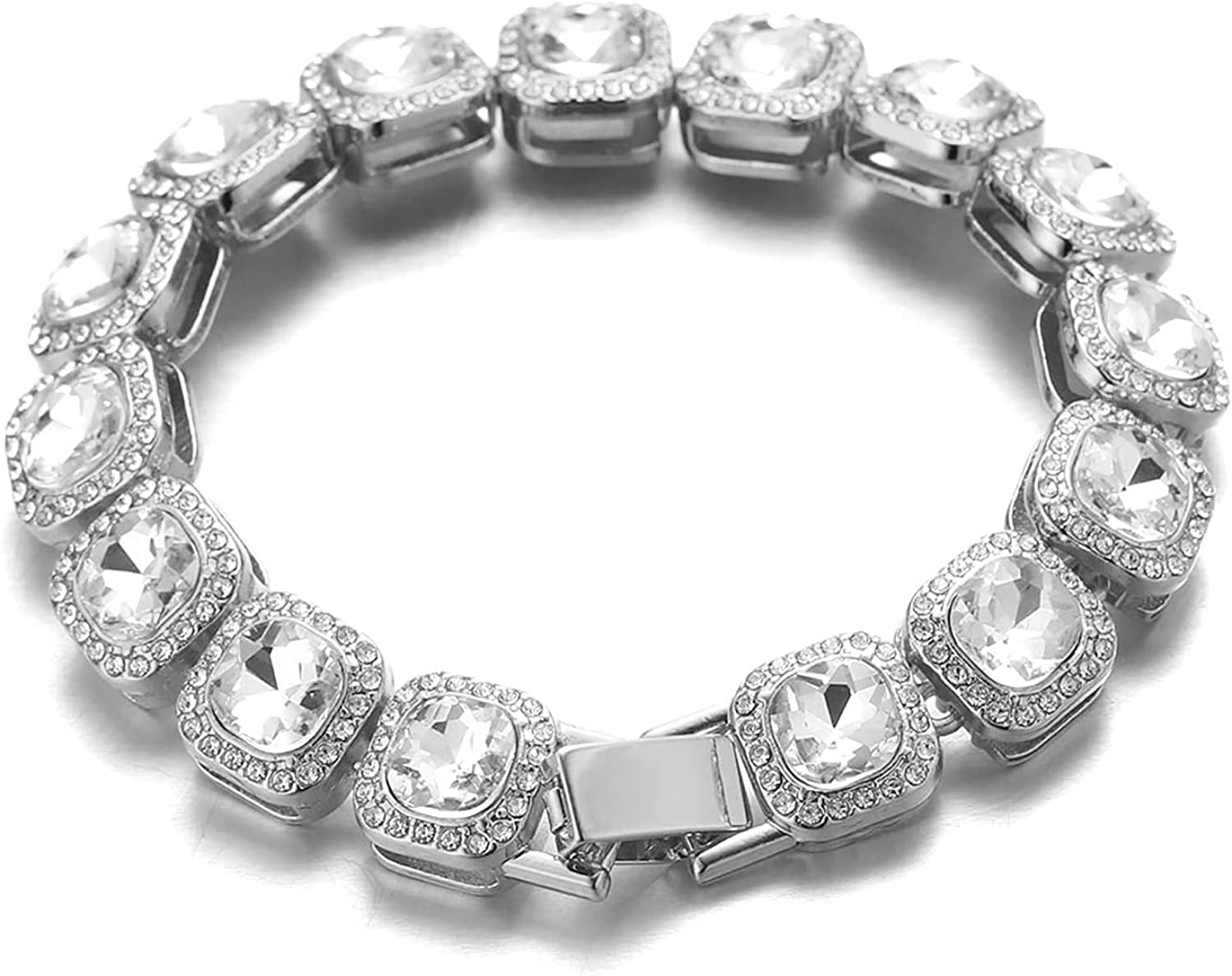 Halukakah Clustered Diamond Tennis Chain for Men,18k Real Gold/Rose ...