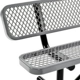 Global Industrial 96"L Expanded Metal Mesh Bench w/Back Rest, Gray ...