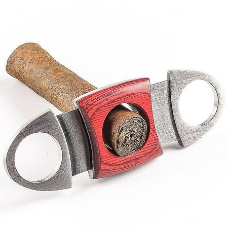 1 Pack Stainless Steel Cigar Cutter Cigar Cutter Red Wooden Smoking ...