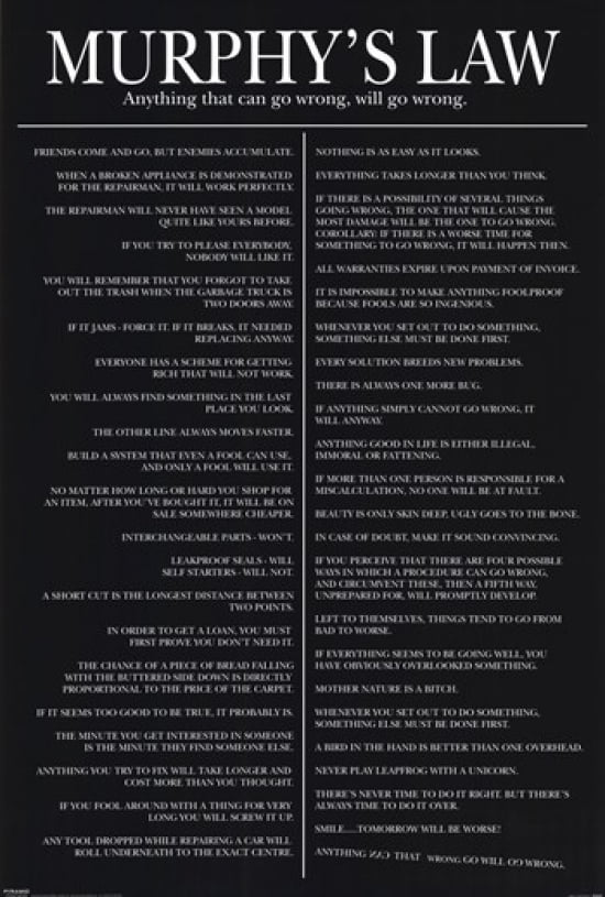 Murphy's Law Poster (24 x 36) - Walmart.com