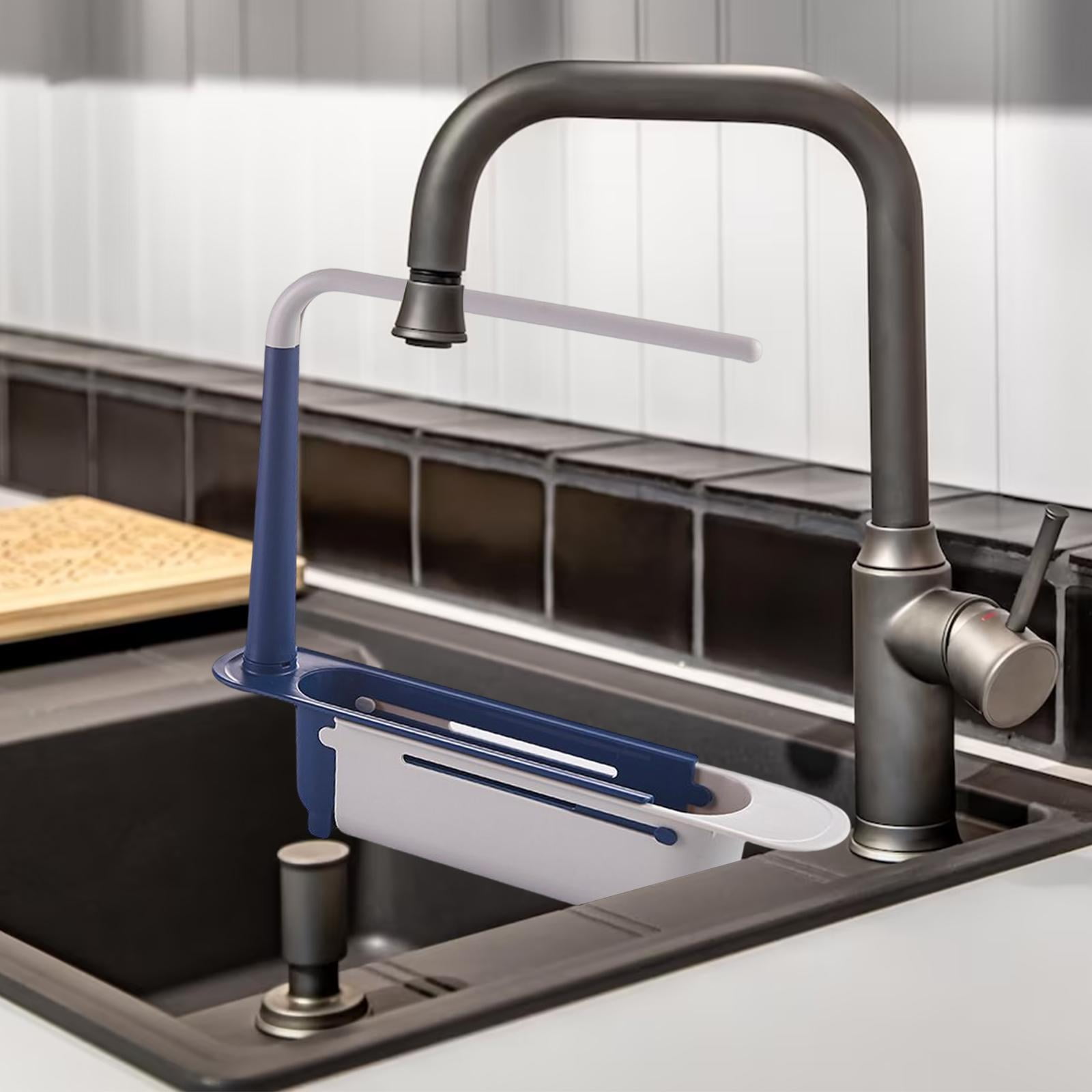 Adjustable Telescopic Sink Tidy Holder with Dishcloth Hanger,Sponge ...