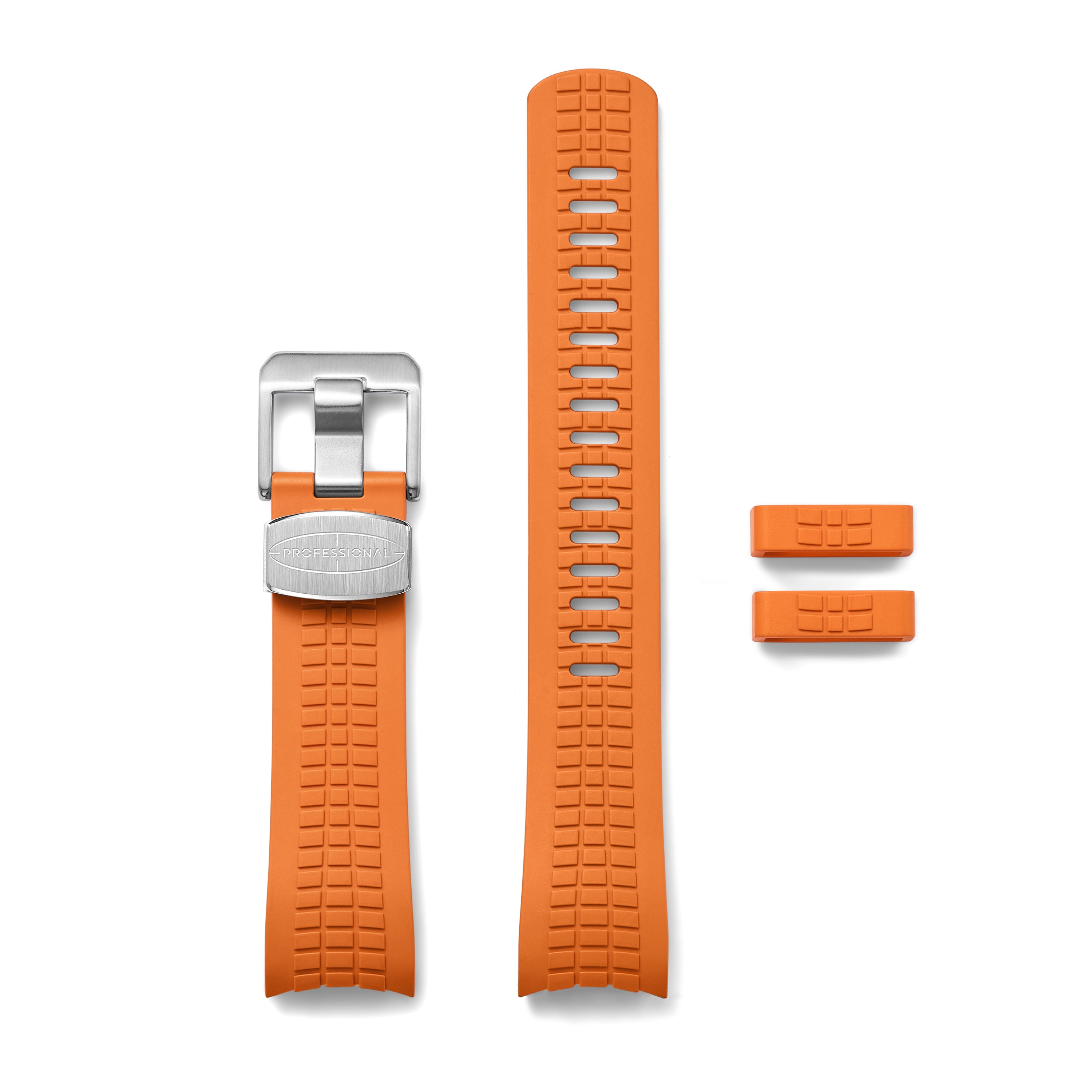 CRAFTER BLUE CB11 Curved End Watch Band Rubber Strap Replacement for ...