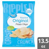 Great Value Original Rippled Potato Chips Party Size, 13.5 oz - Walmart.com