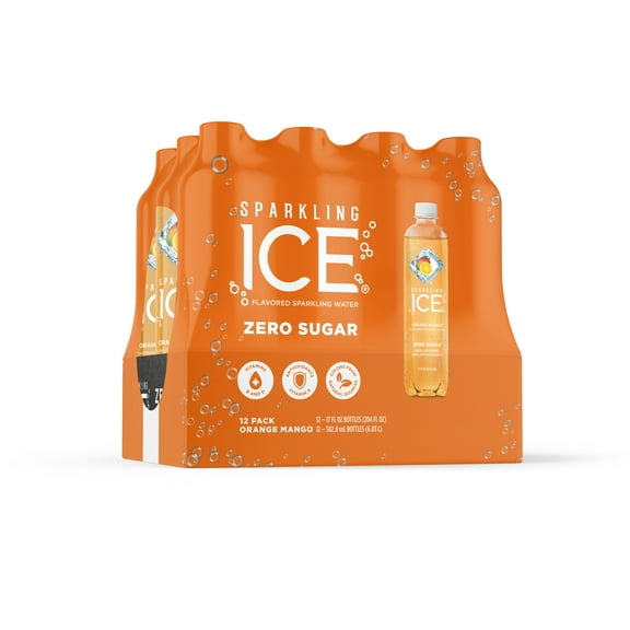 Sparkling Ice® Naturally Flavored Sparkling Water, Orange Mango 17 Fl Oz, (Pack of 12)