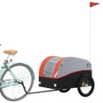 vidaXL Bike Trailer Black and Orange 99.2 lb Iron - Walmart.com