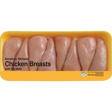 Great Value All Natural Boneless Skinless Chicken Breasts, 3 lb (Frozen ...