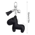 Black Cute Horse Pendant With Heart Charm Mobile Phone Tassel Keychain ...