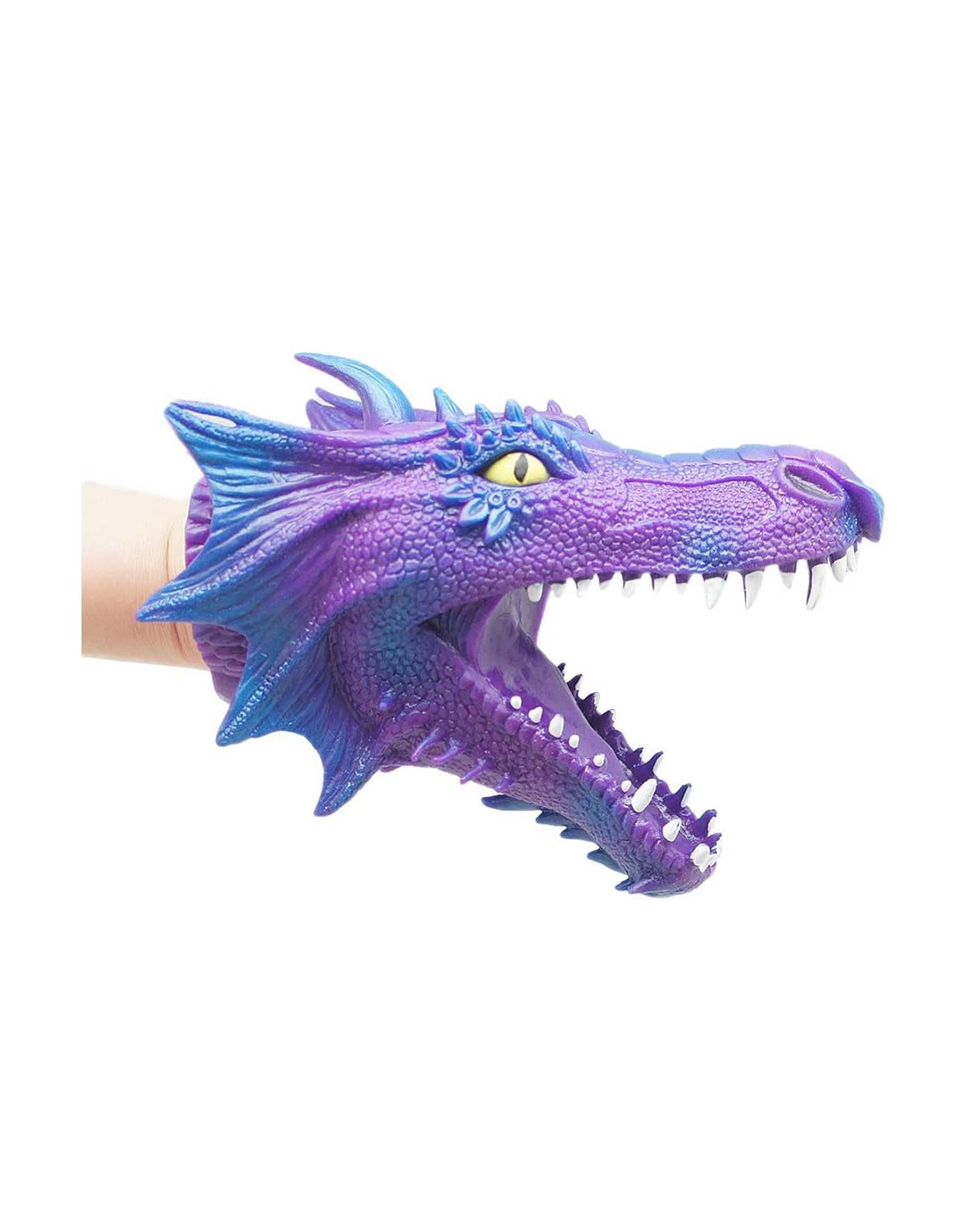 Purple Dragon Head Hand Puppet Toy, Purple Dragon, Size: one size ...