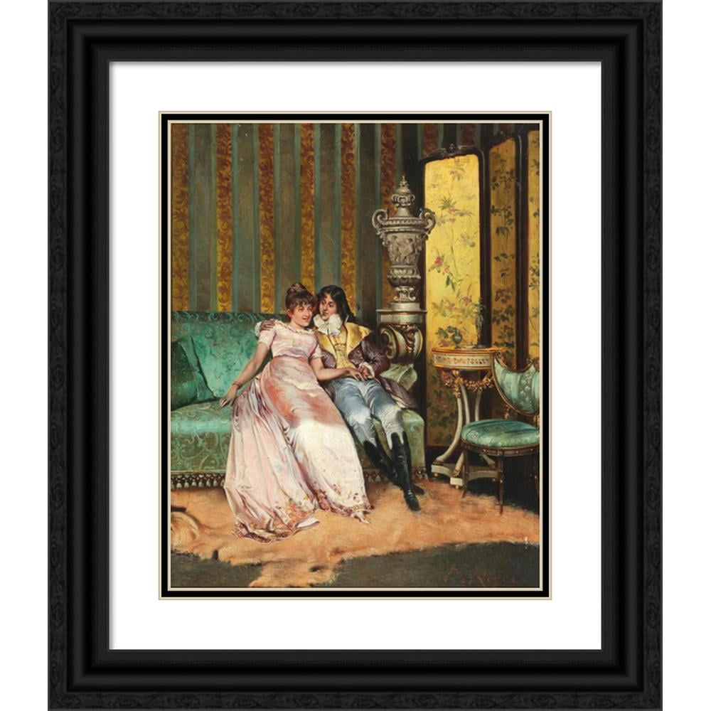 Pio Ricci 15x18 Black Ornate Wood Framed Double Matted Museum Art Print ...