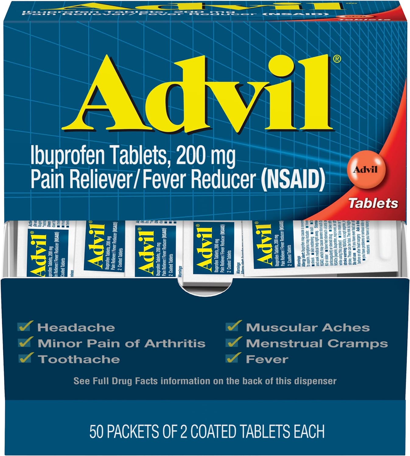 Advil Tabs 2-Pack Pouch 50 - Walmart.com