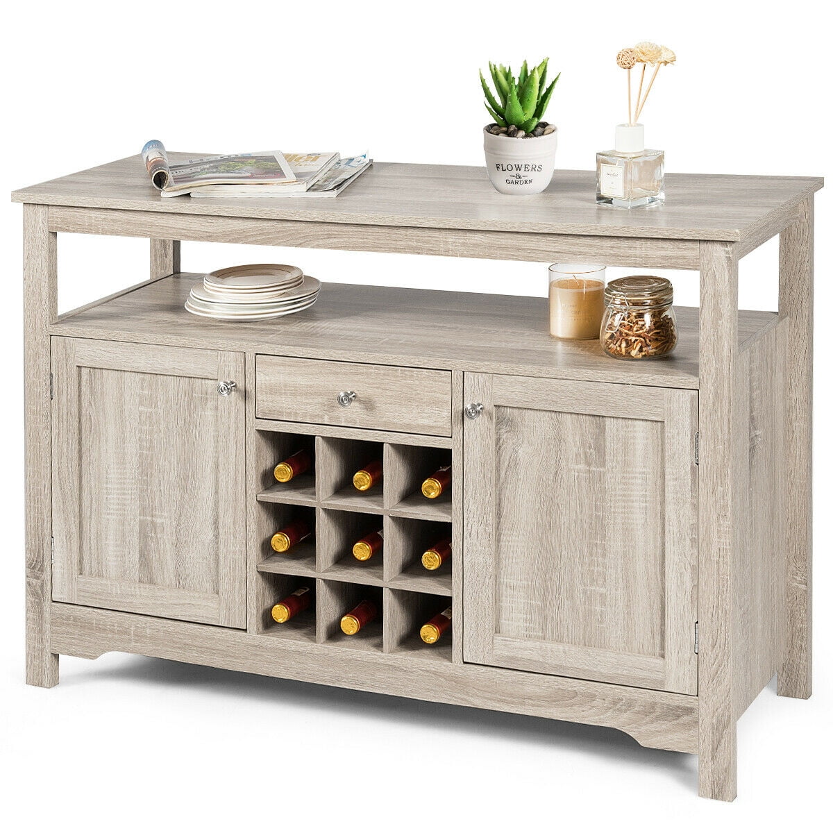 Click here for Gymax Buffet Server Sideboard Wine Cabinet Console... prices