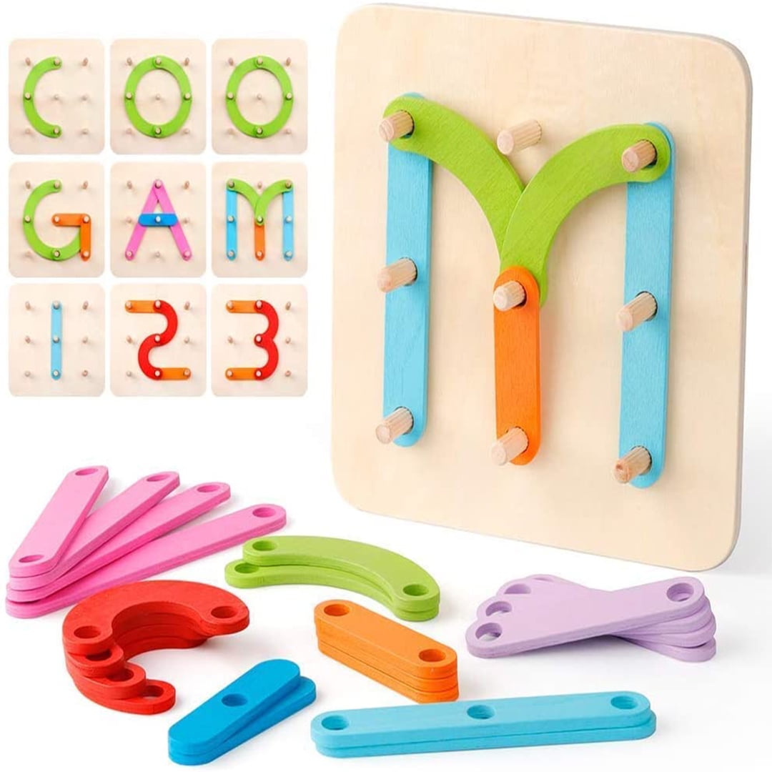 Wooden Letter and Number Construction Activity Educational Preschool ...