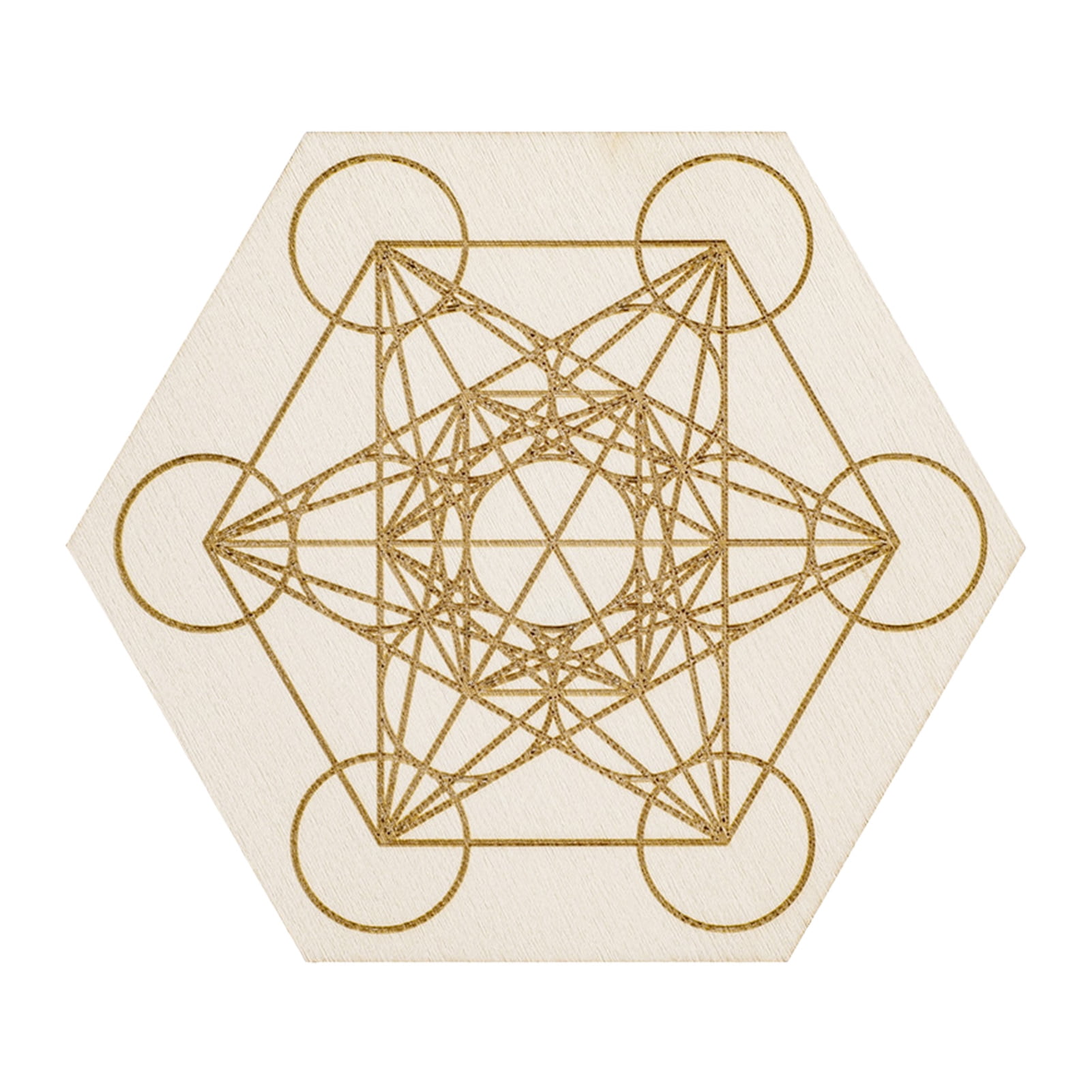 Sacred Geometry Coasters Hexagonal Wooden Coaster for Drinks Table ...
