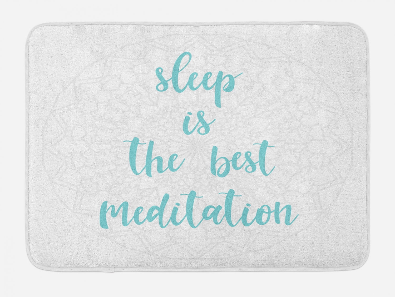 Nap Saying Bath Mat, Sleep is the Best Calligraphy with a Soft Mandala ...