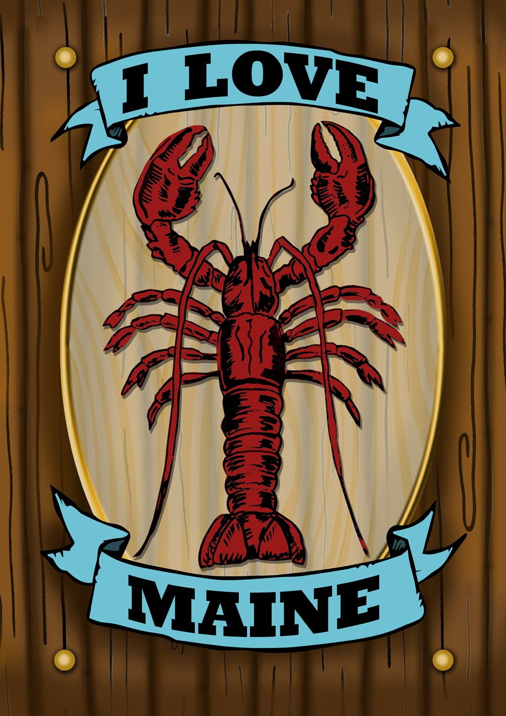 Toland Home Garden Maine Lobster Sign I Love Maine Flag Double Sided ...