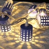 Afirst Decorative Light String, 10 Bulbs Blue Plastic Hollow Lampshade ...