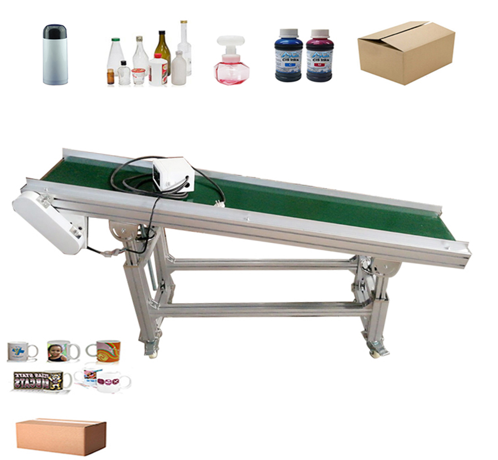 INTBUYING 70.8x11.8inch PVC Belt Inclined Wall Conveyor Industrial ...