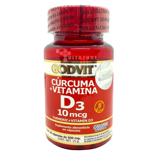 Vitamina D3 con Cúrcuma 30 cápsulas Godvit GN+Vida GODVITVITD3CURCUMA ...