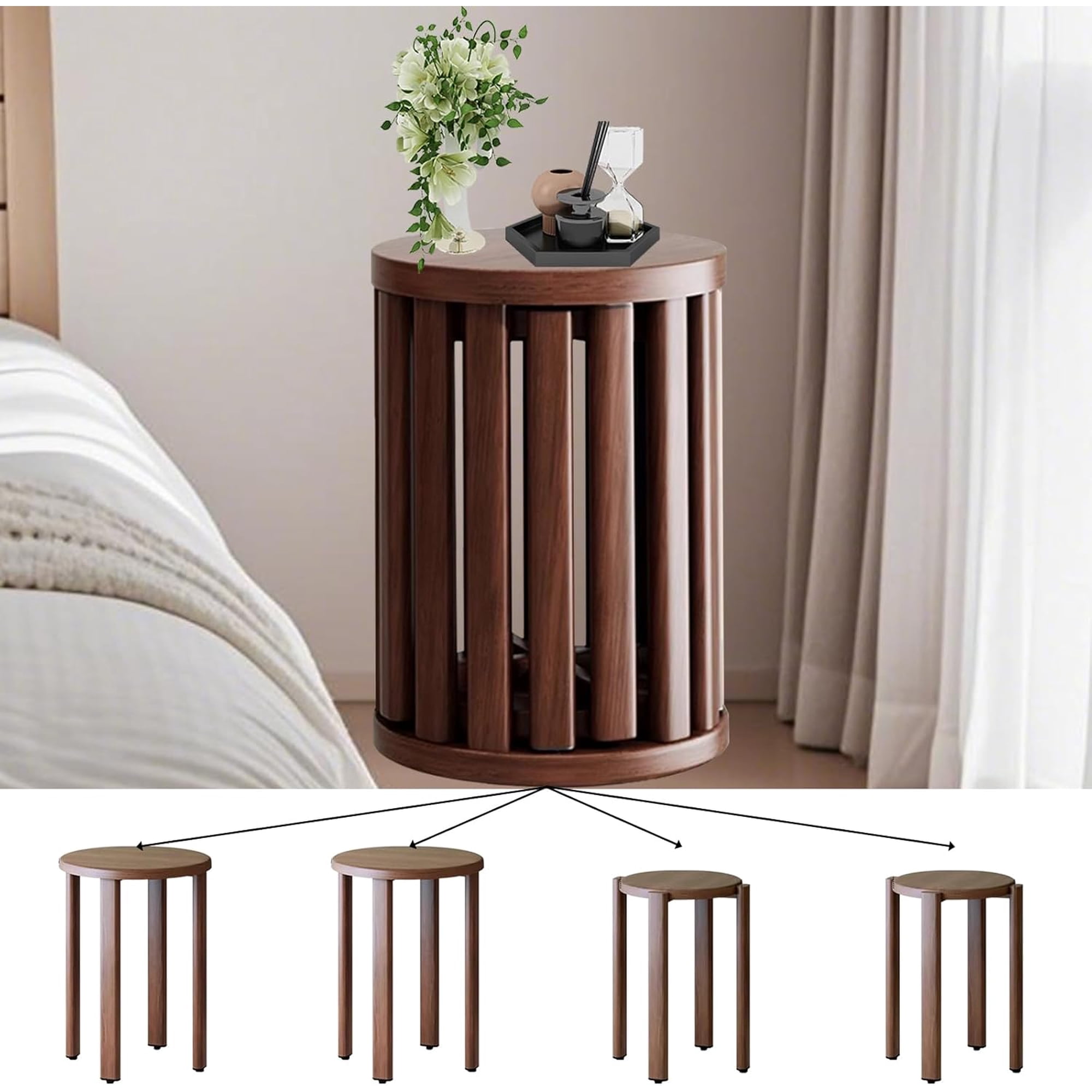 Click here for Unbranded Stackable Stools Set Of 4  4-In-1 Carbon... prices