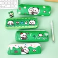 Cartoon Panda Pencil Case Large Capacity PU Pencil Case Portable Pen ...