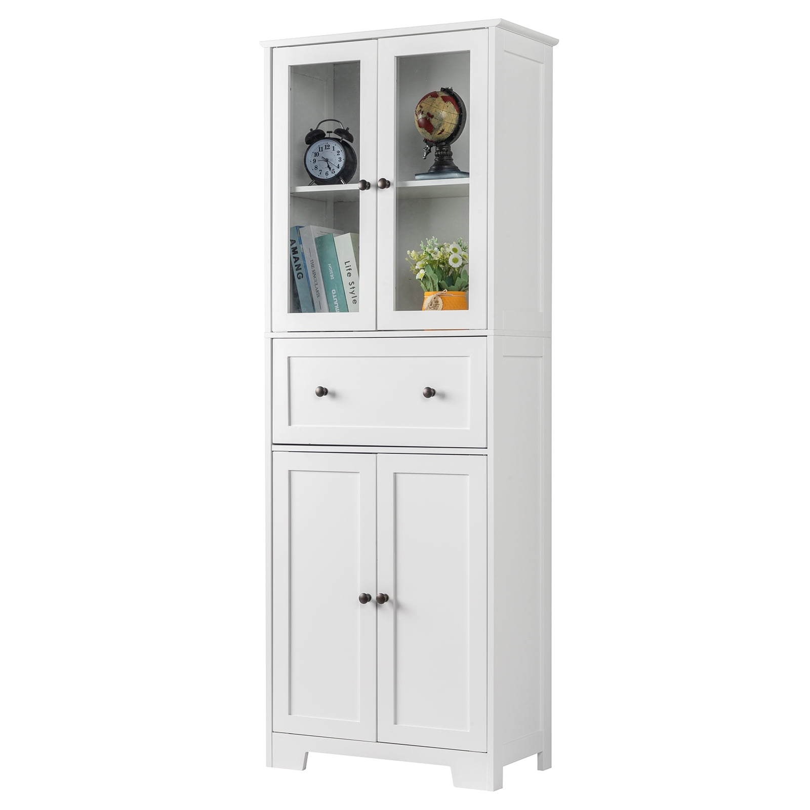 UBesGoo 64" Tall Storage Cabinet Bathroom Linen Closet Storage Tower ...
