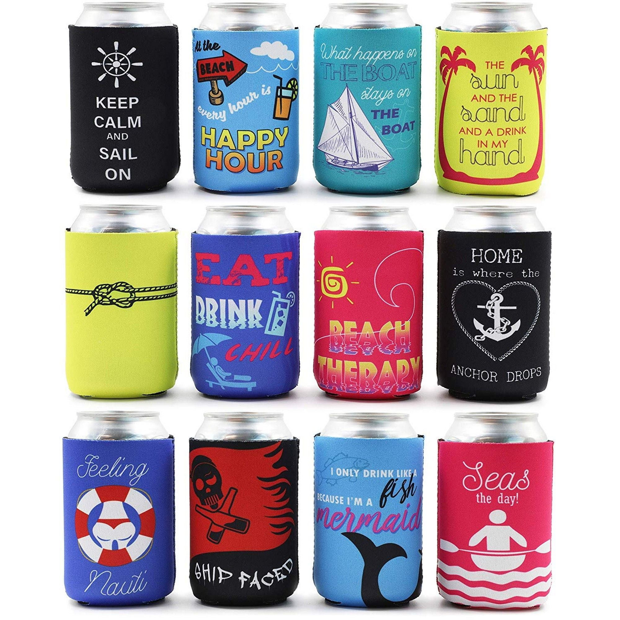 Beer Cozy Canify 10-Pack Neoprene Can Covers - Reusable Drink Sleeves ...