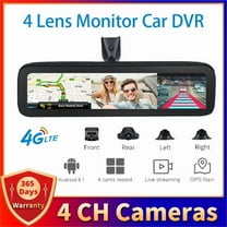 Android 8.1 2GB+32GB 4G Dash Cam 4 Lens 11.25" 64G card Mirror Cameras ...