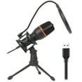 LED Condenser Microphone Professional Mic for Gaming Karaoke Singing ...