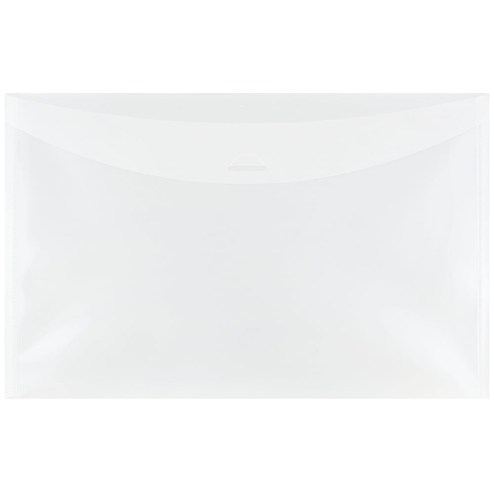 JAM Plastic Tuck Flap Envelopes, 9x14.3, 12/Pack, Clear, Legal Booklet ...