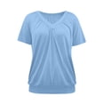 Blczomt Lightweight Womens Plus Size Tops Cute Blue Tees Dressy Summer ...