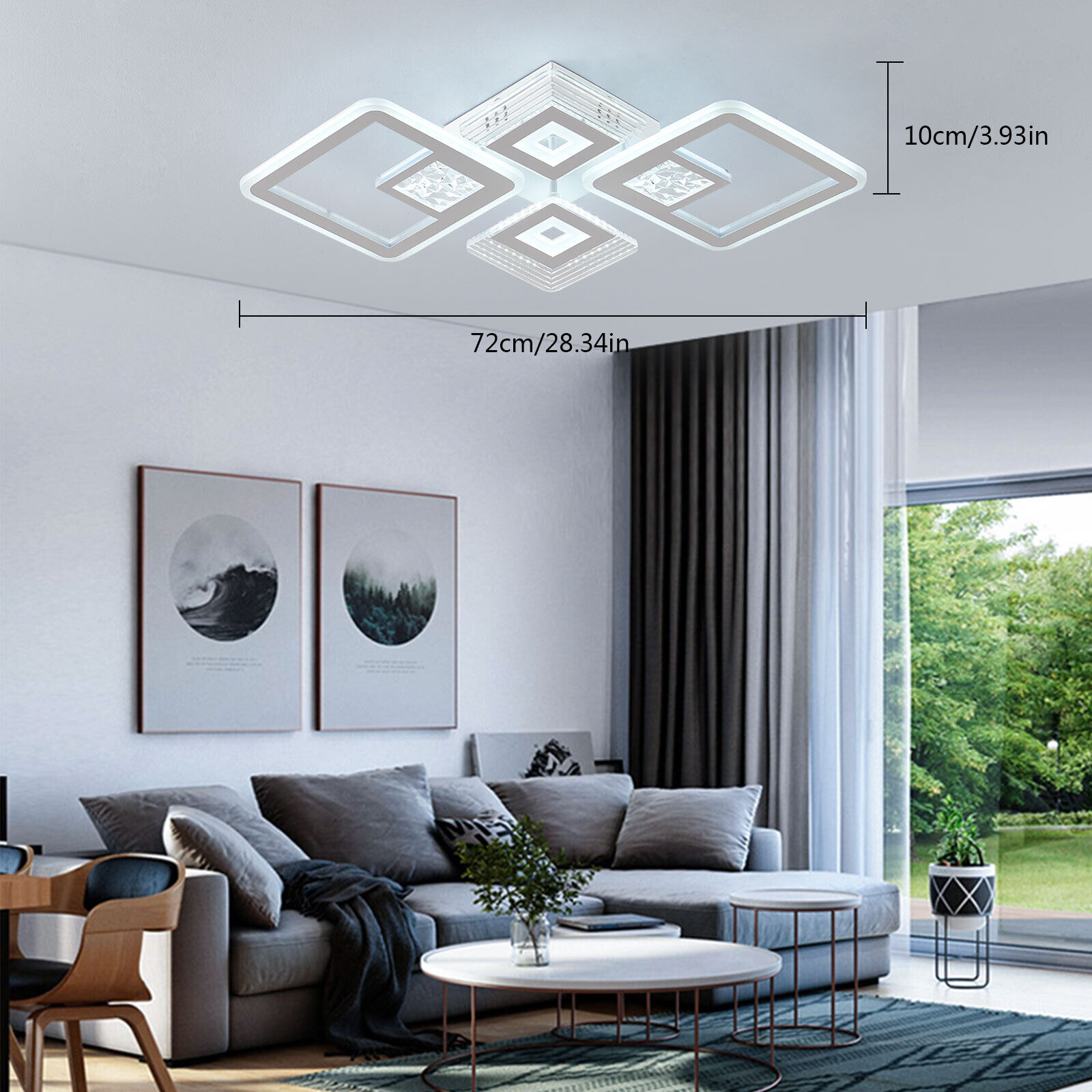 Acrylic LED Ceiling Light Modern Elegant Chandelier Living Room Bedroom ...