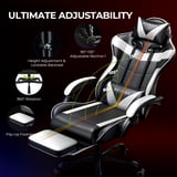 Gaming Chair, Seenda Video Game Chair with Footrest and Lumbar Support ...