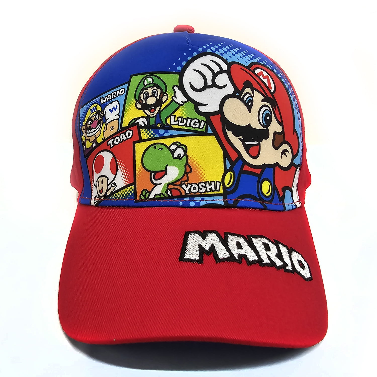 Super Mario Red & Blue Tone Baseball Cap - Walmart.com