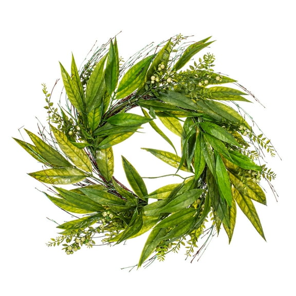 Vickerman 24" Artificial Green Willow Wreath. - Walmart.com
