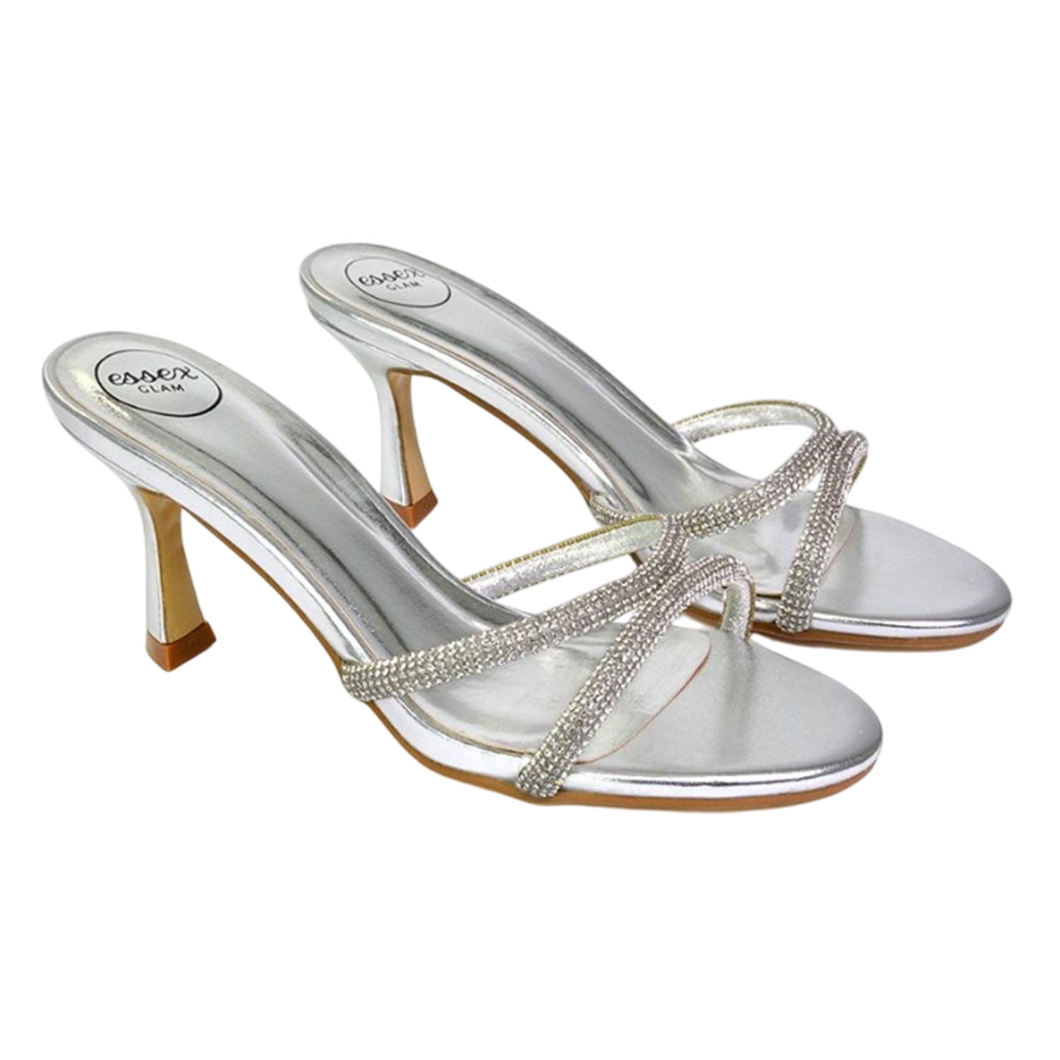 Click here for Xy London Womens Abby Diamante Strappy Stiletto He... prices