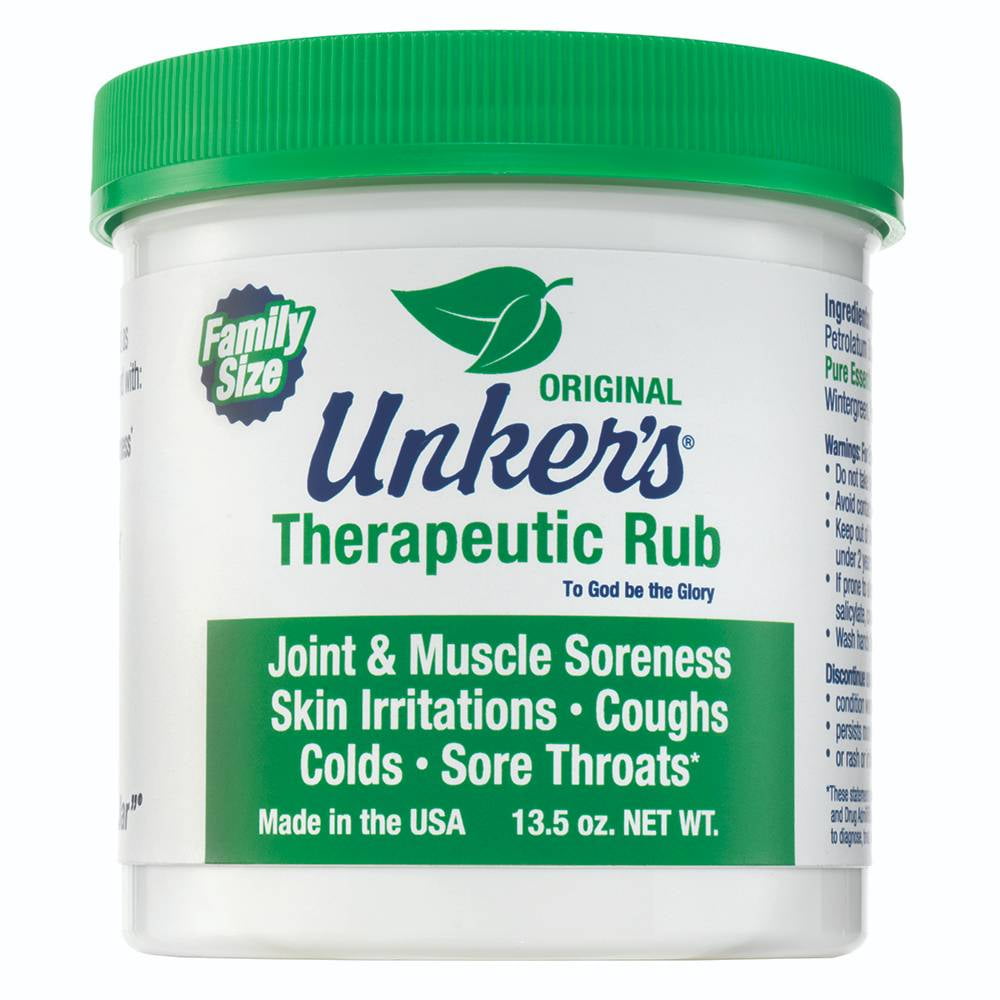 Unker's Therapeutic Rub Medicated Salve Relieves Pain Clears Cold ...
